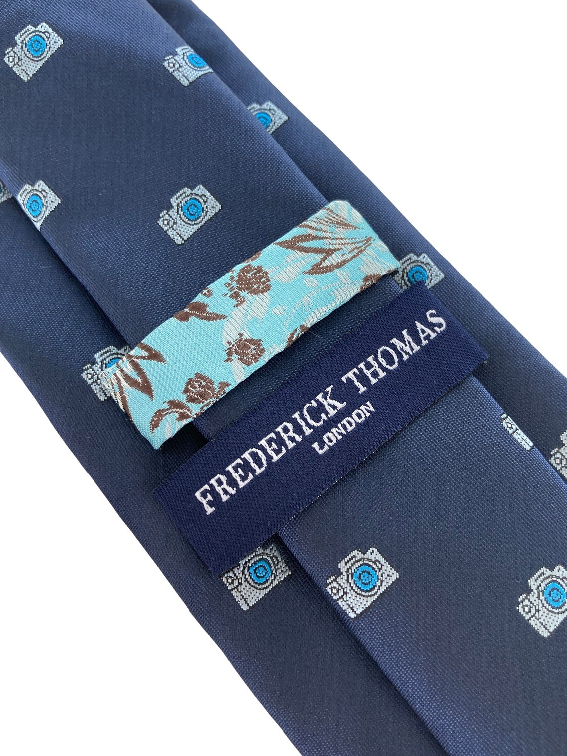 Navy Mens Tie With Camera Photography Quirky Design by Frederick Thomas ...