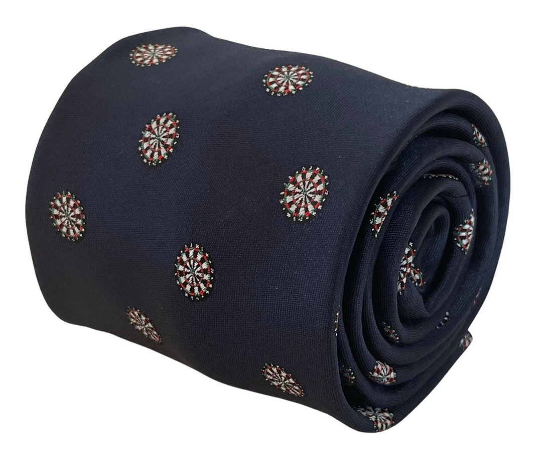 Navy Blue Tie With Dartboard Darts Design by Frederick Thomas - Etsy