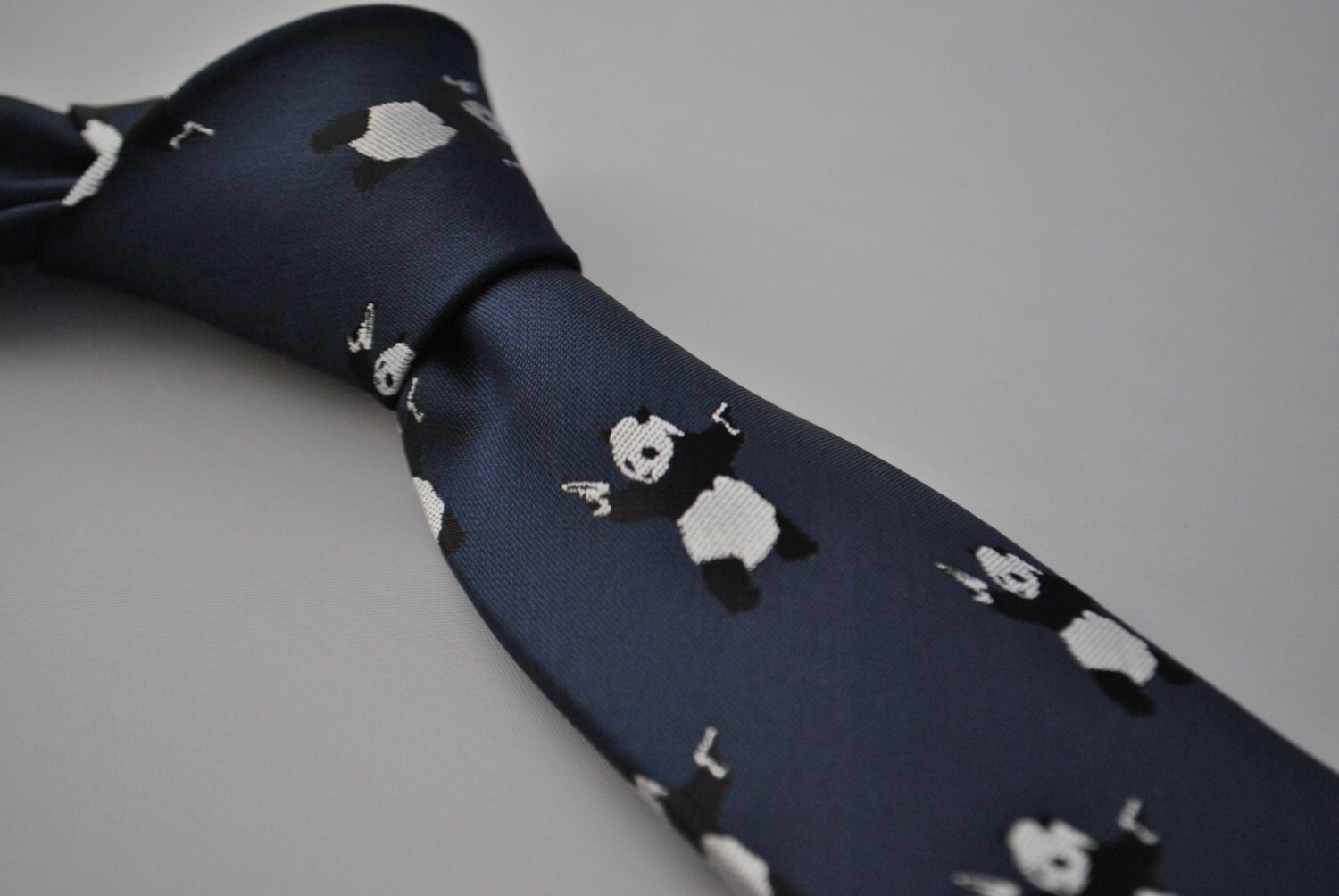 Navy Tie With Banksy Panda Design by Frederick Thomas FT1799 - Etsy