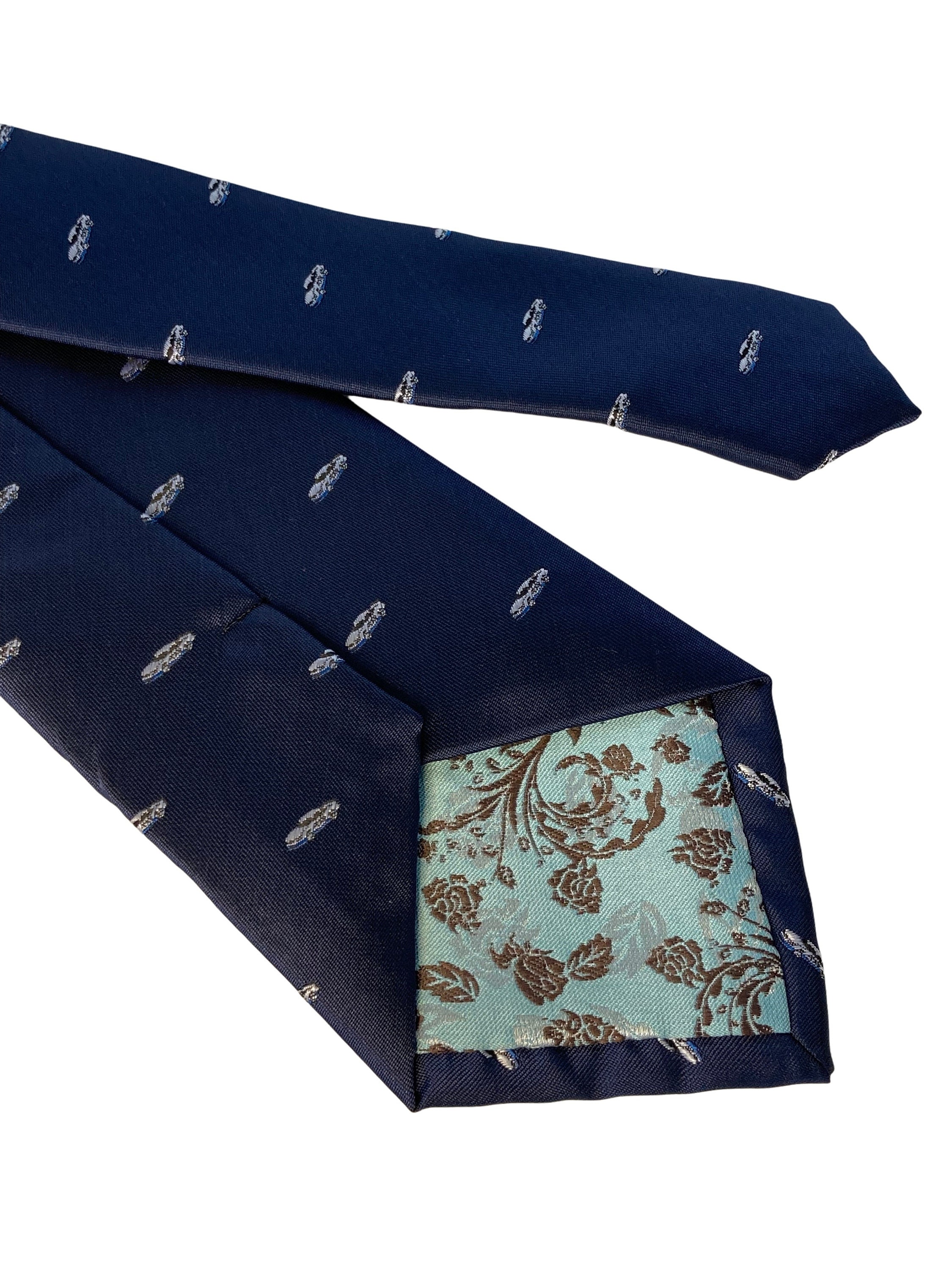 Navy Mens Tie With NASCAR Racing Car Quirky Design by | Etsy