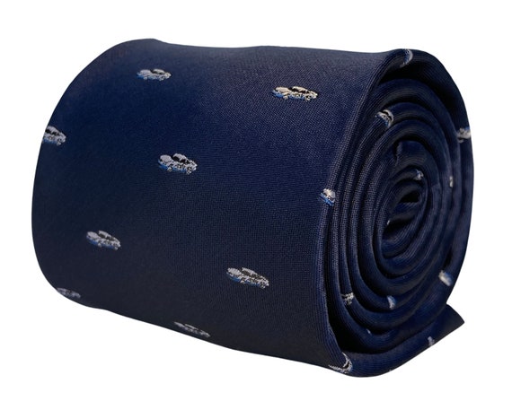 Navy Mens Tie With NASCAR Racing Car Quirky Design by | Etsy