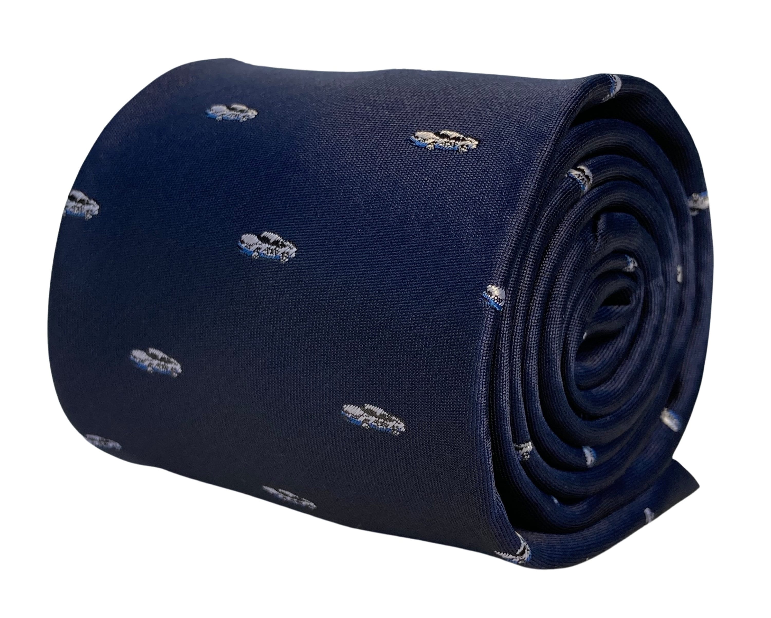 Navy Mens Tie With NASCAR Racing Car Quirky Design by Frederick Thomas ...