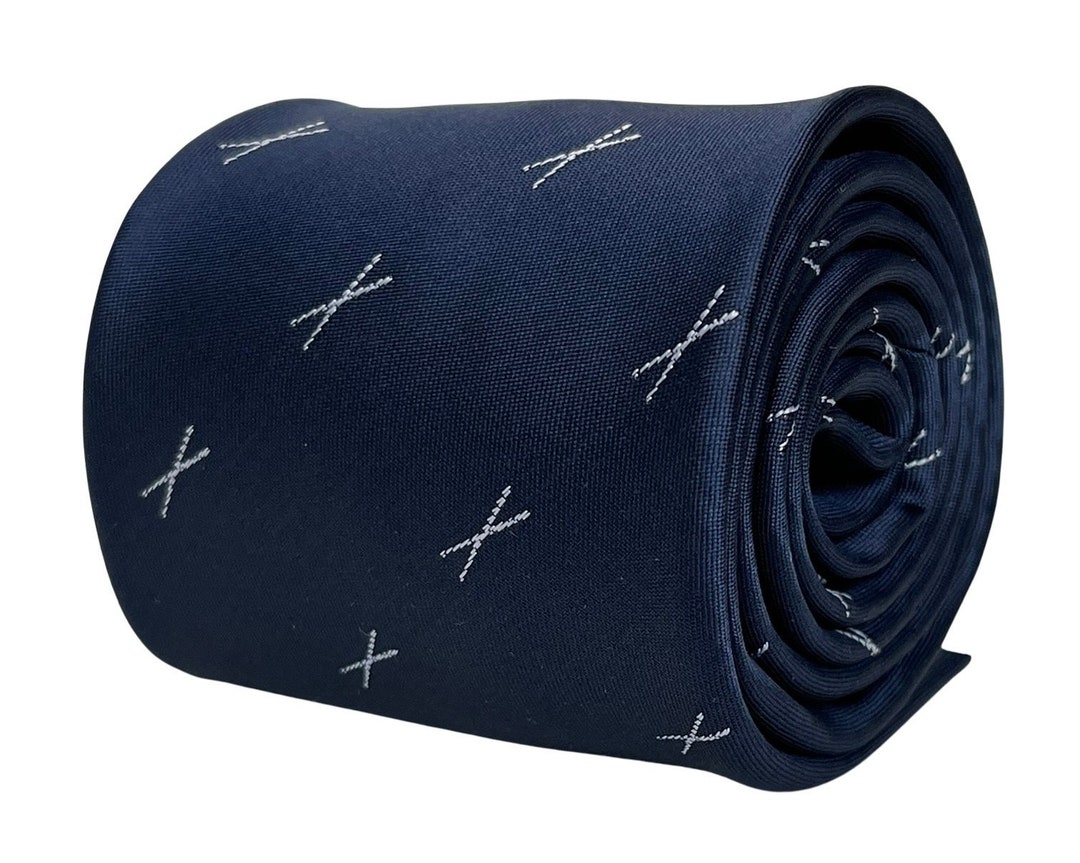 Navy Mens Tie With Drum Sticks Quirky Design Gift by Frederick Thomas ...