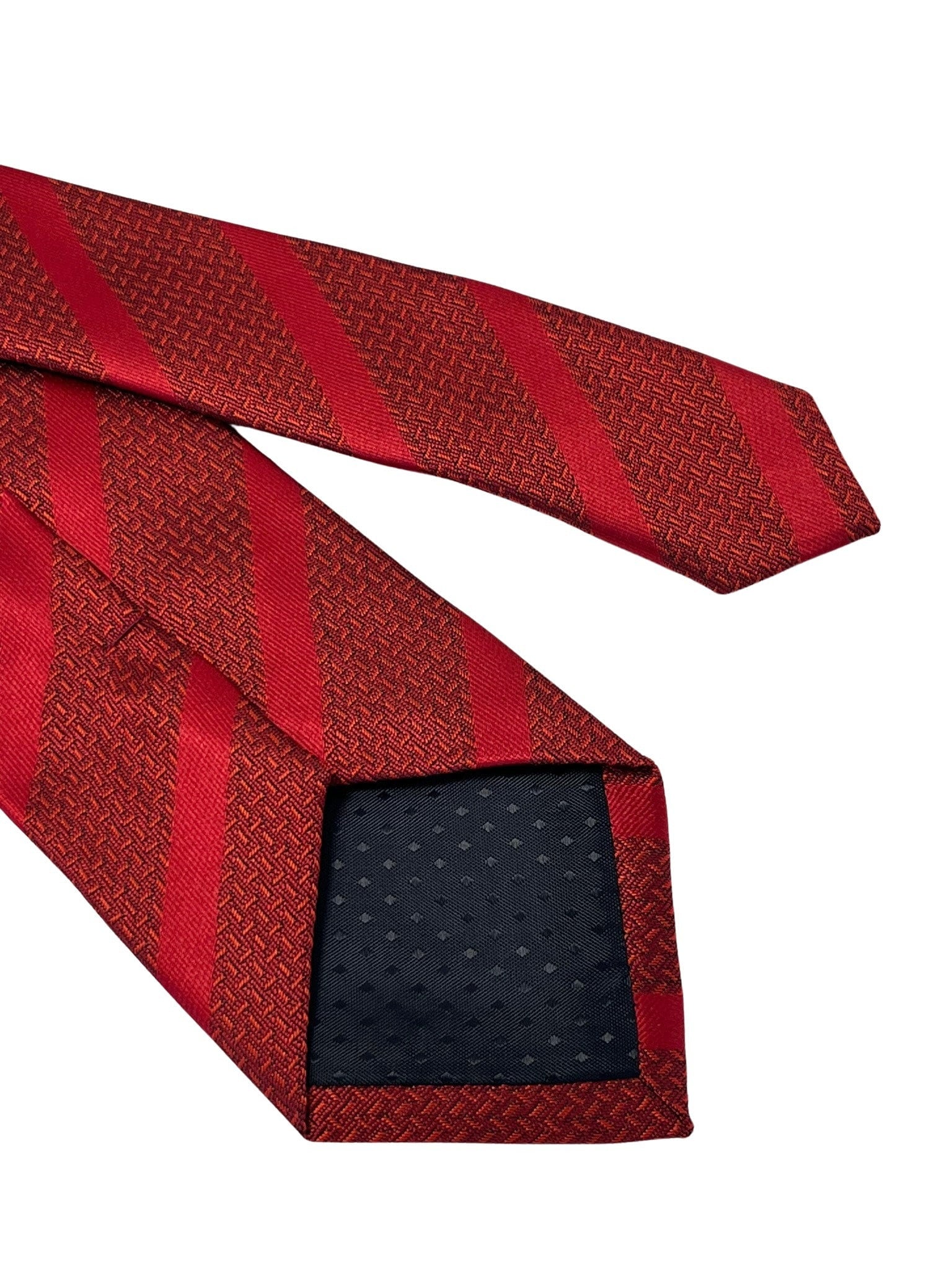 Mens Tie in Red Two Tone Stripe-y Herringbone Classic Business Office ...