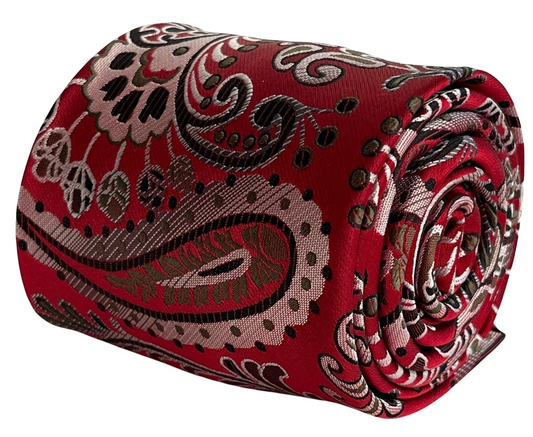 Frederick Thomas Red Paisley Classic Office Business Design Mens Tie - Etsy