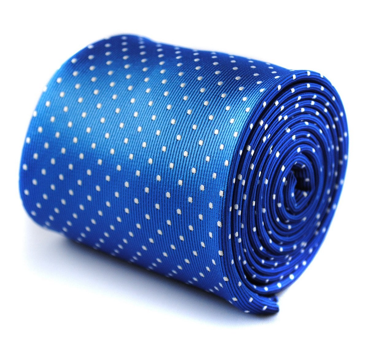 Electric Royal Blue Tie With White Pin Dots by Frederick Thomas FT435 ...