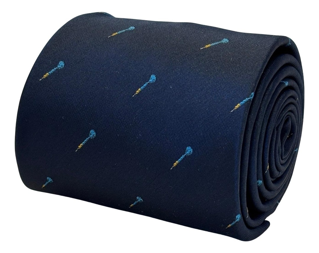 Navy Blue Mens Tie With Darts Arrows Flechettes Pfeilwurfspiel Design ...