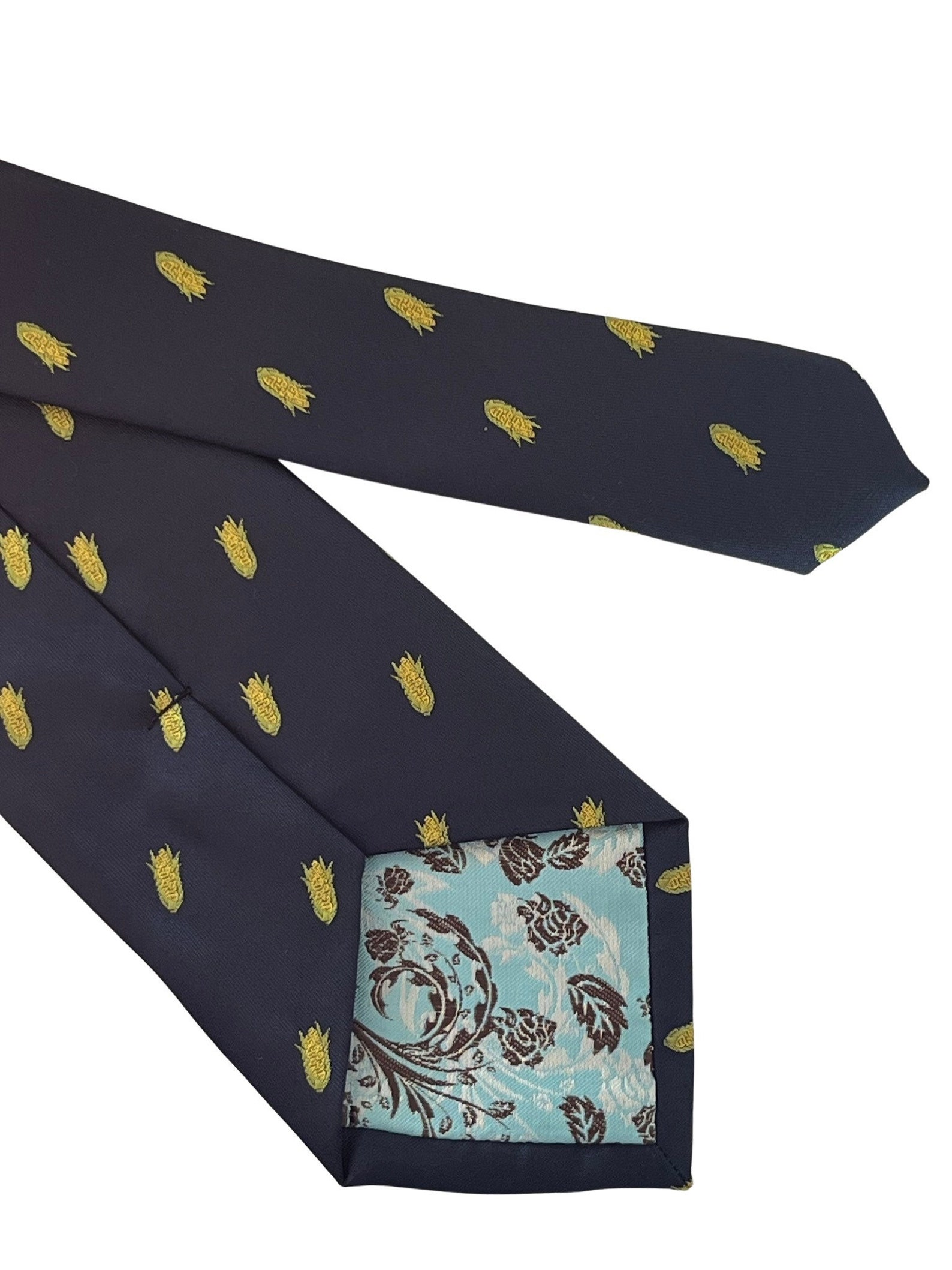 Navy Blue Tie With Sweetcorn Farming Corn on the Cob Design by ...