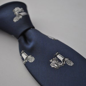 Navy Tie With Scooter Design With Signature Floral Design to the Rear ...