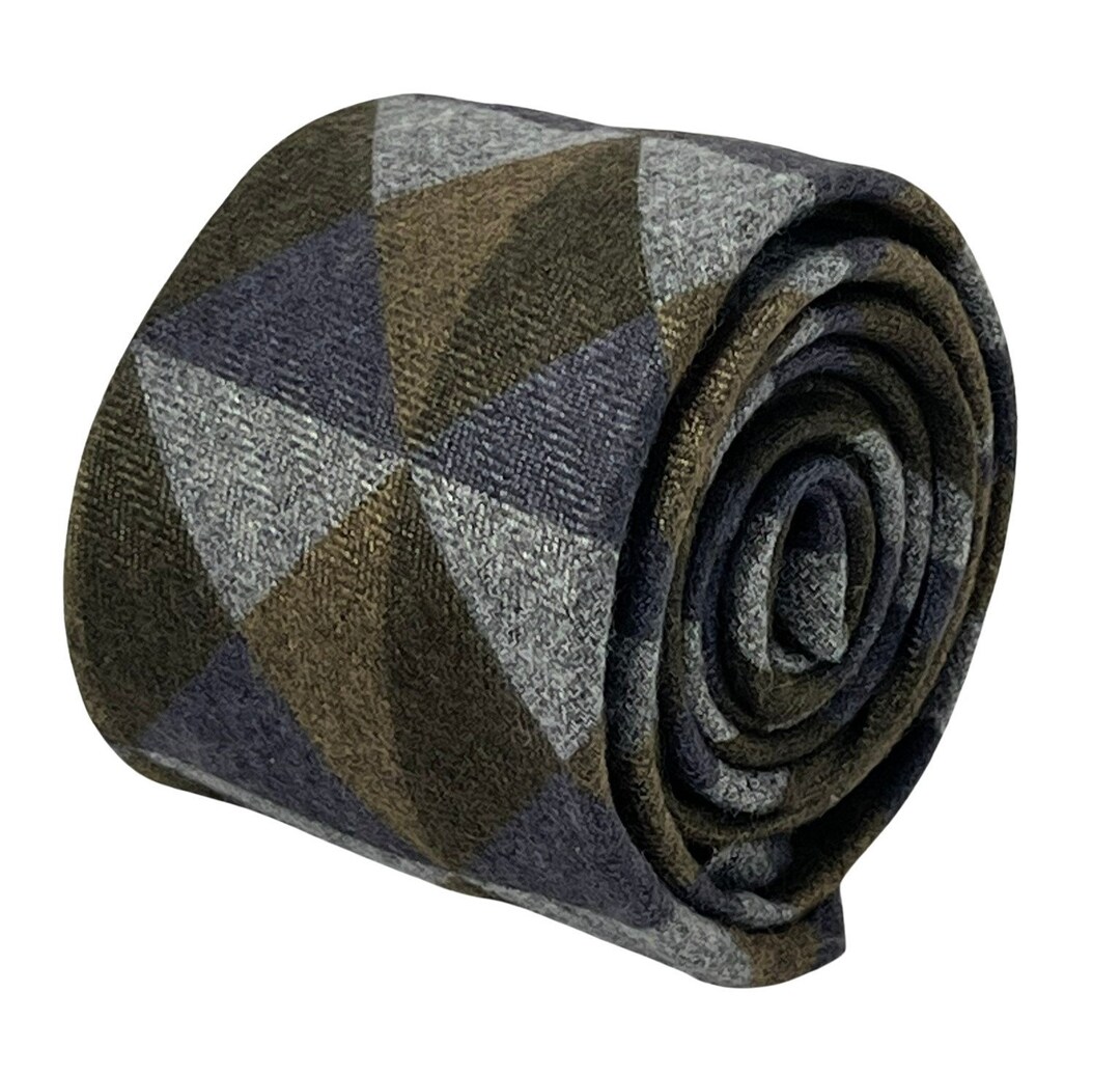 Frederick Thomas Grey, Blue and Brown Geometric Triangular Pattern ...
