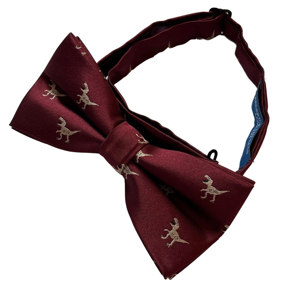Frederick Thomas Maroon T-rex Dinosaur Bow Tie Classic Dickie Father-s ...