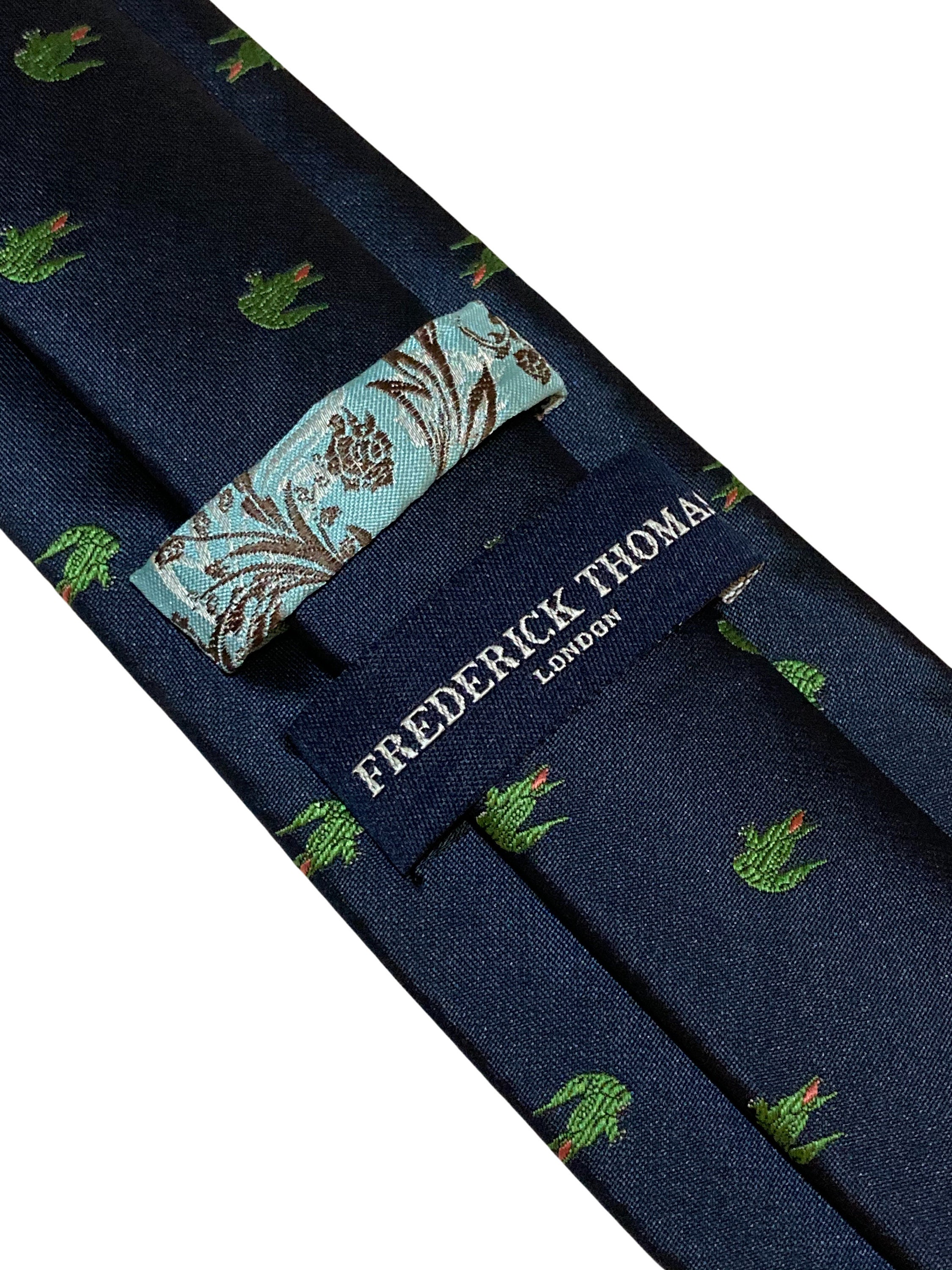 Navy Men-s Tie With Alligator Crocodile Swamp Embroidered Design by ...