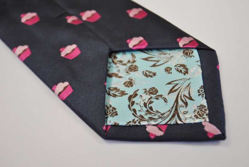 Navy Blue Tie With Cupcake Design by Frederick Thomas FT2131 - Etsy