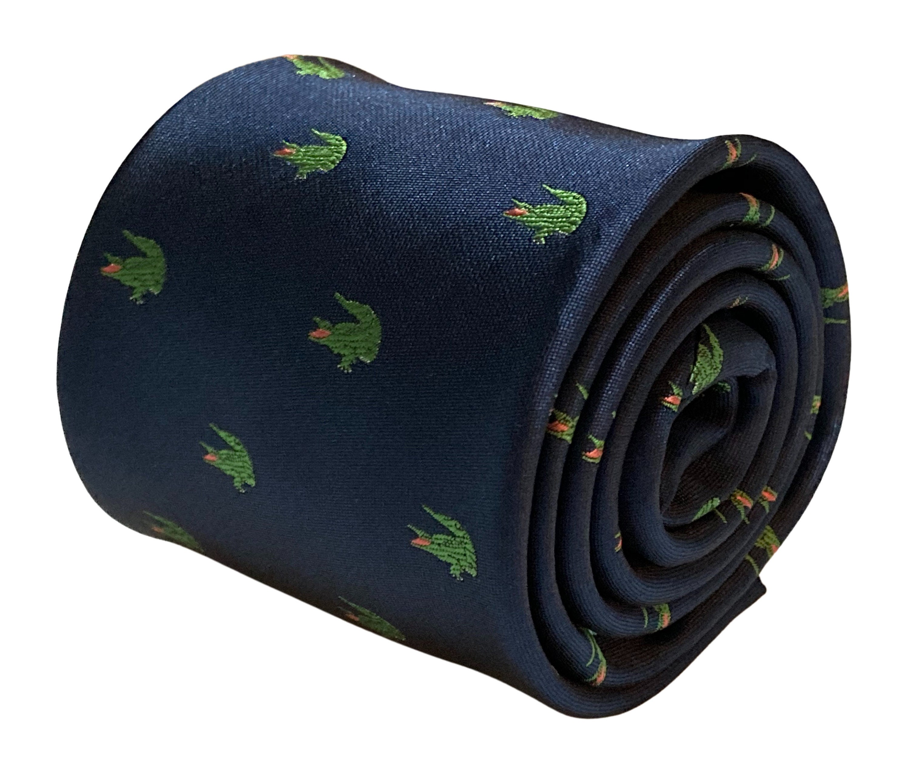 Navy Men-s Tie With Alligator Crocodile Swamp Embroidered Design by ...
