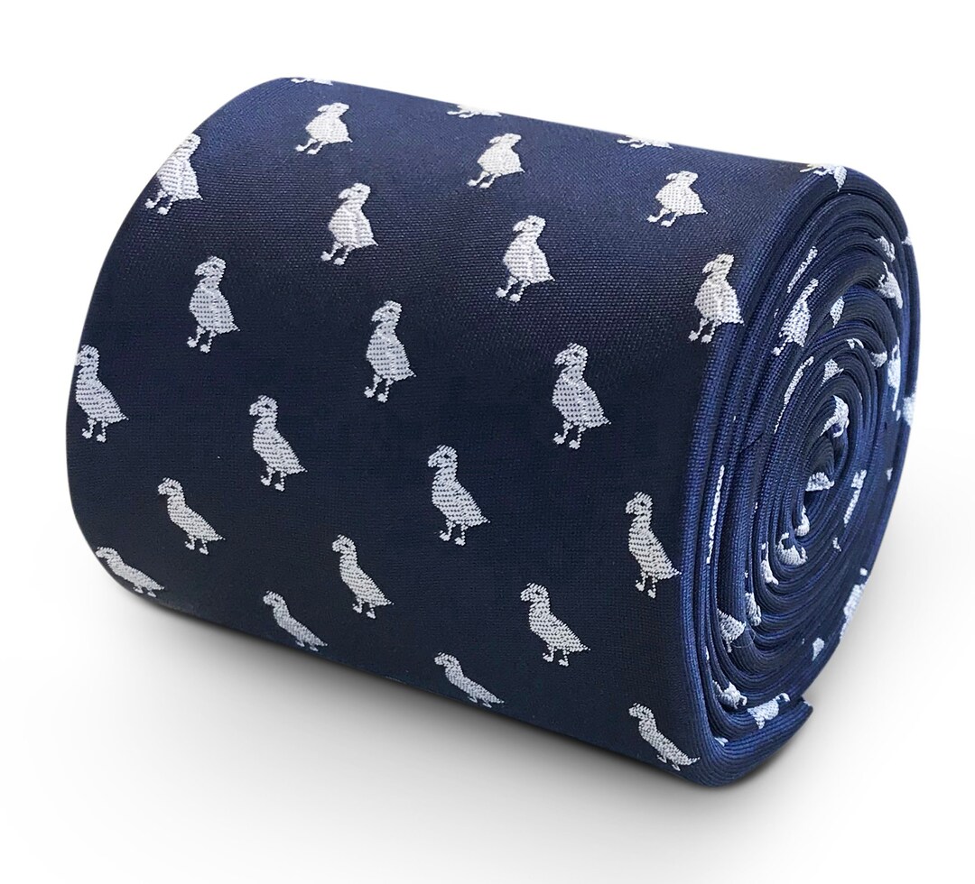 Navy Blue Men-s Tie With Dodo Bird Design Classic Necktie by Frederick ...
