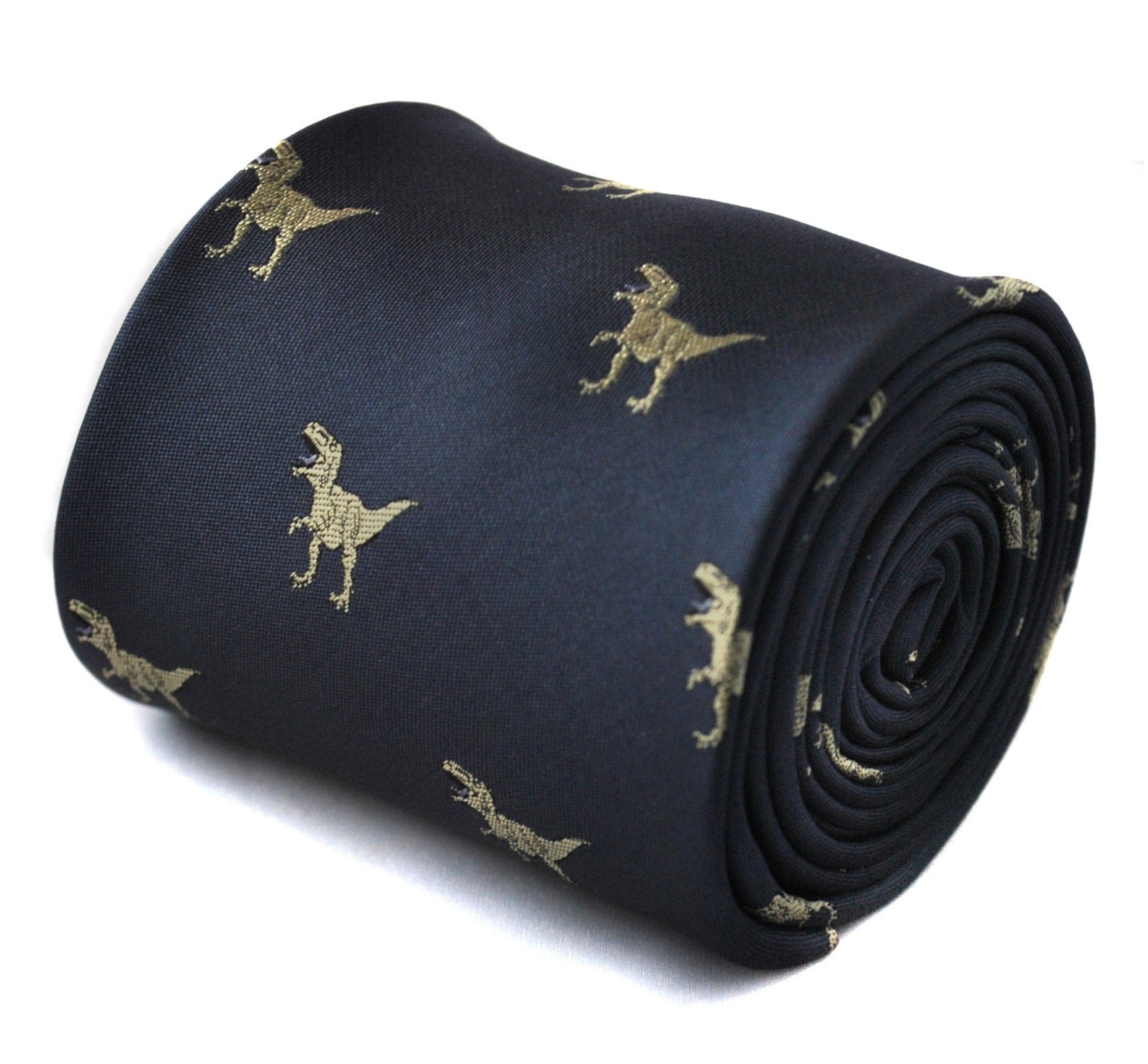 Navy Tie With Dinosaur T-rex Embroidered Design by Frederick Thomas ...
