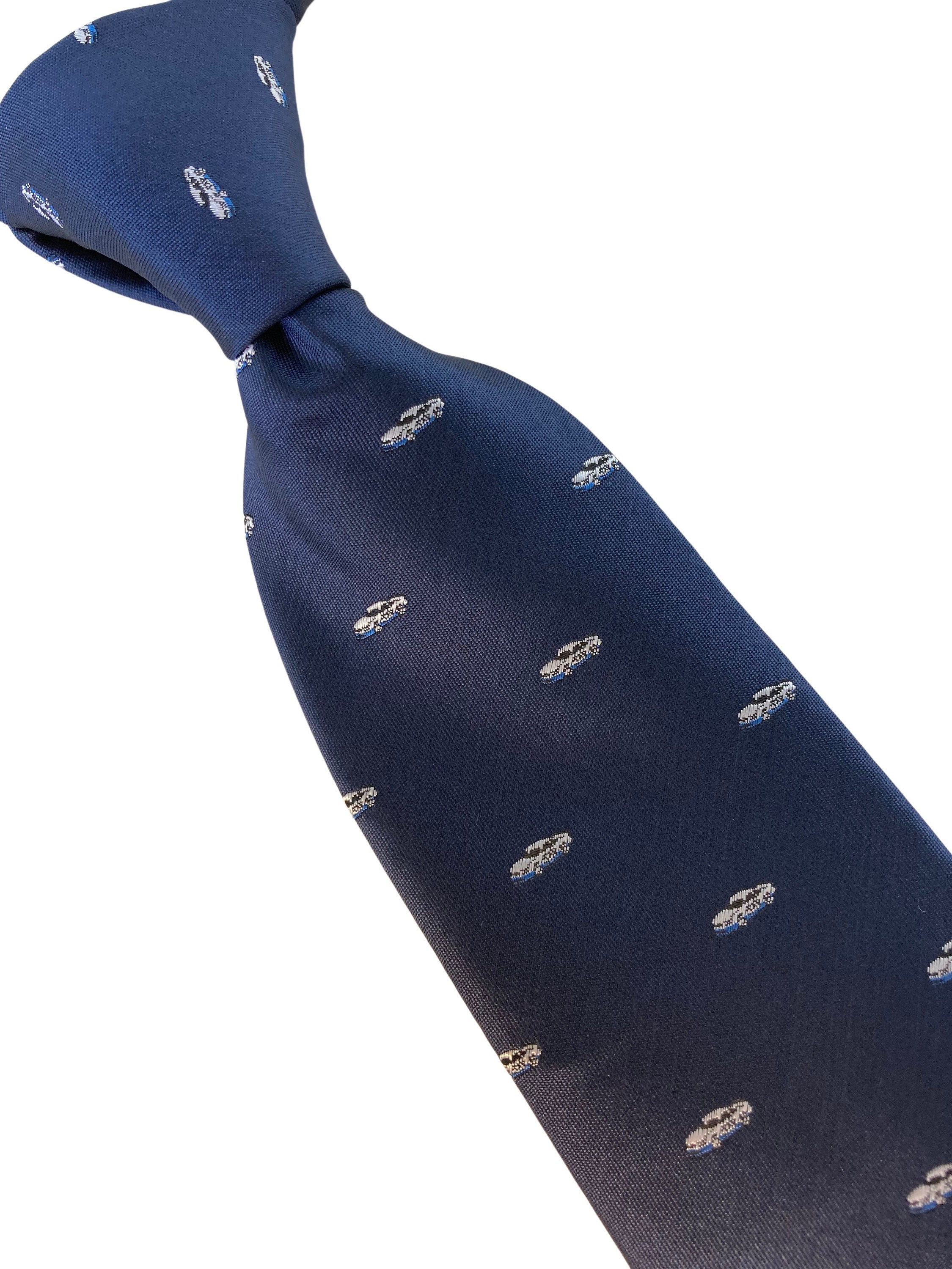 Navy Mens Tie With NASCAR Racing Car Quirky Design by | Etsy