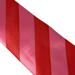 Rose Light Pink and Raspberry Red Pink Barber Striped Mens Tie by ...