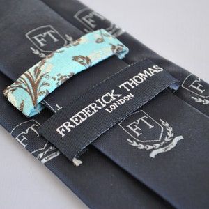 Navy Tie With Frederick Thomas Crest Design by Frederick Thomas FT1881 ...