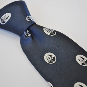 Navy Blue Tie With William Shakespeare Design With Signature Floral ...