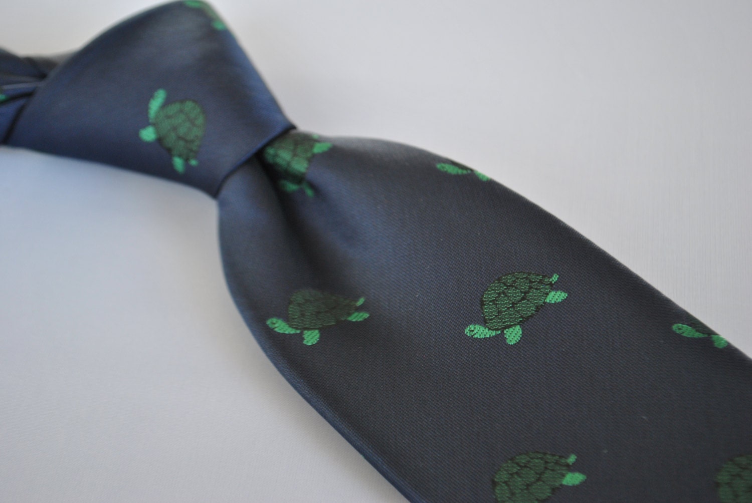 Navy Tie With Green Turtle Design by Frederick Thomas FT1872 - Etsy