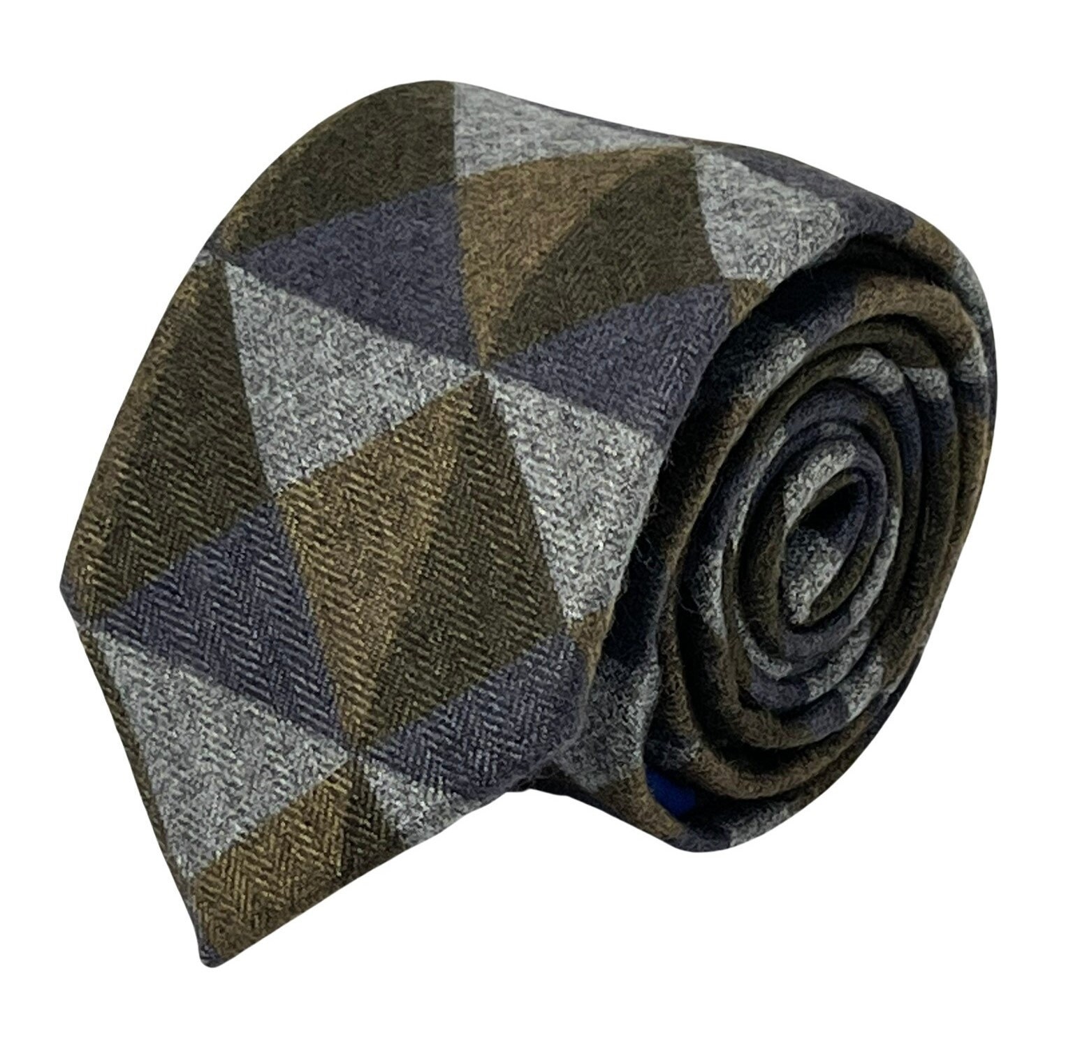 Frederick Thomas Grey, Blue and Brown Geometric Triangular Pattern ...