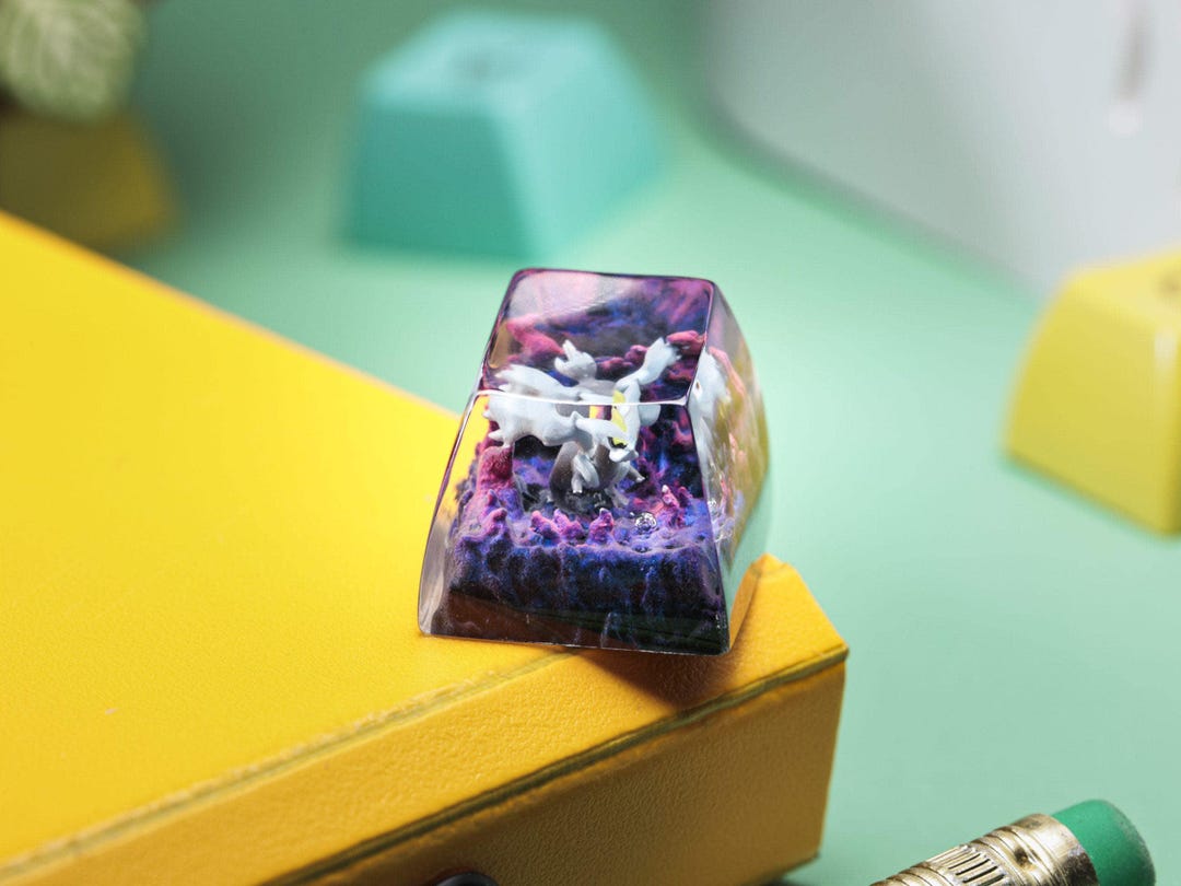 Kyurem Pokemon Artisan Keycap, Custom Resin Keycap for Mechanical ...