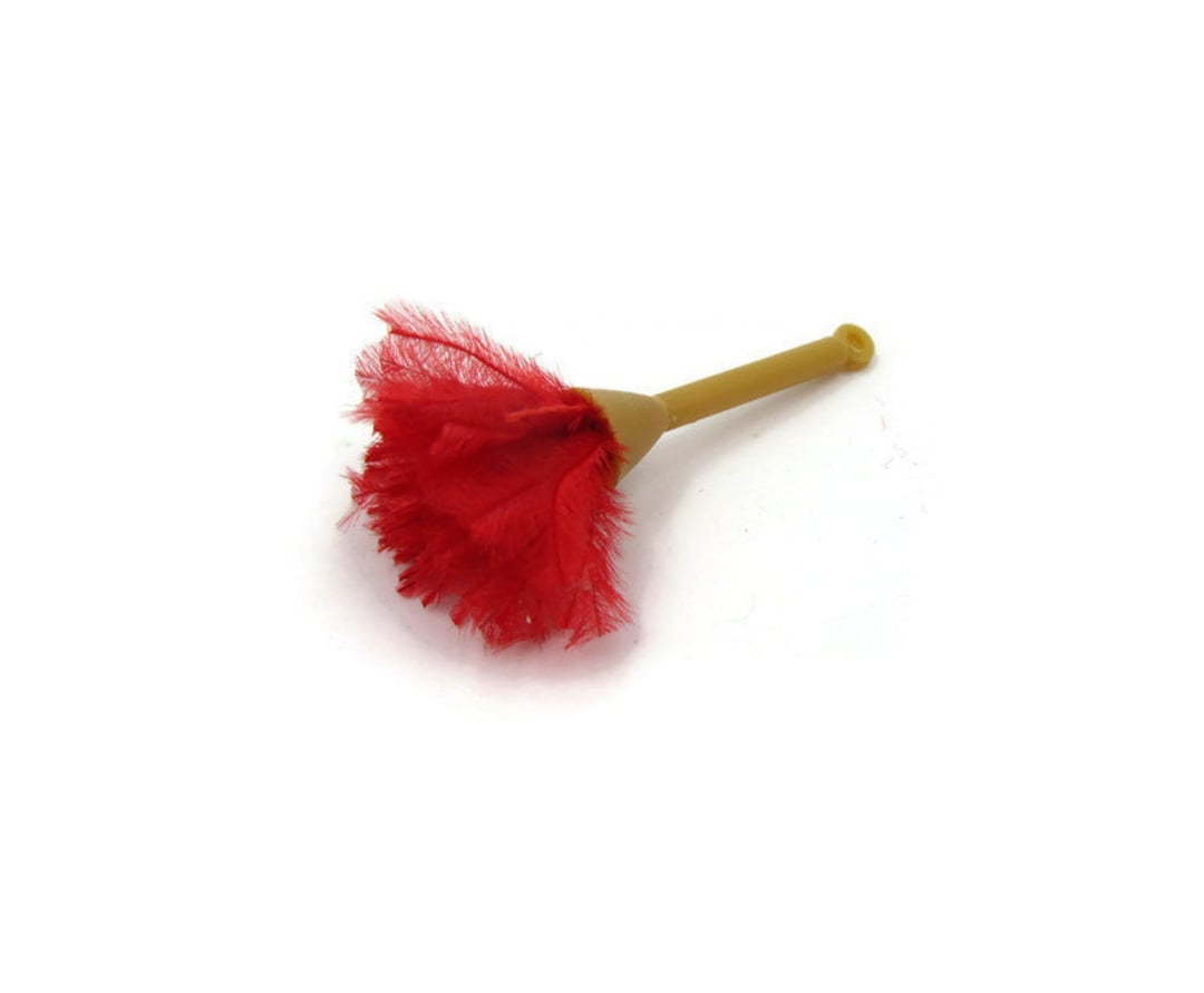 Dollhouse Miniature Feather Duster, Mini Red Feather Duster - Etsy
