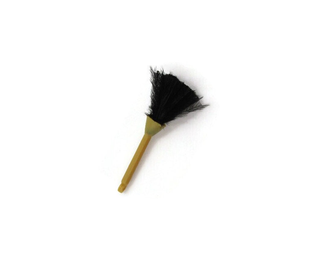Dollhouse Miniature Feather Duster, Mini Black Feather Duster - Etsy