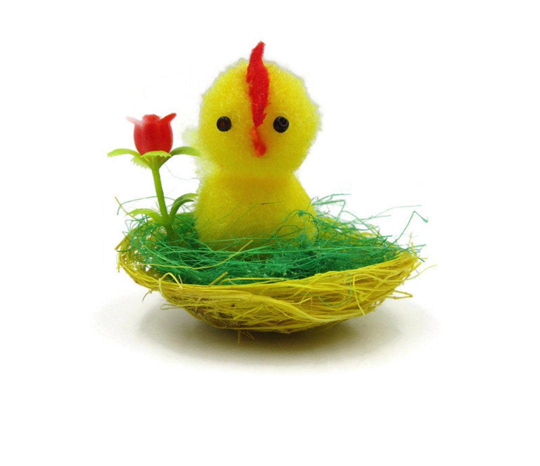 Pom Pom Bird Nest X 2, Easter Decoration, Miniature Chick Nest, Easter ...