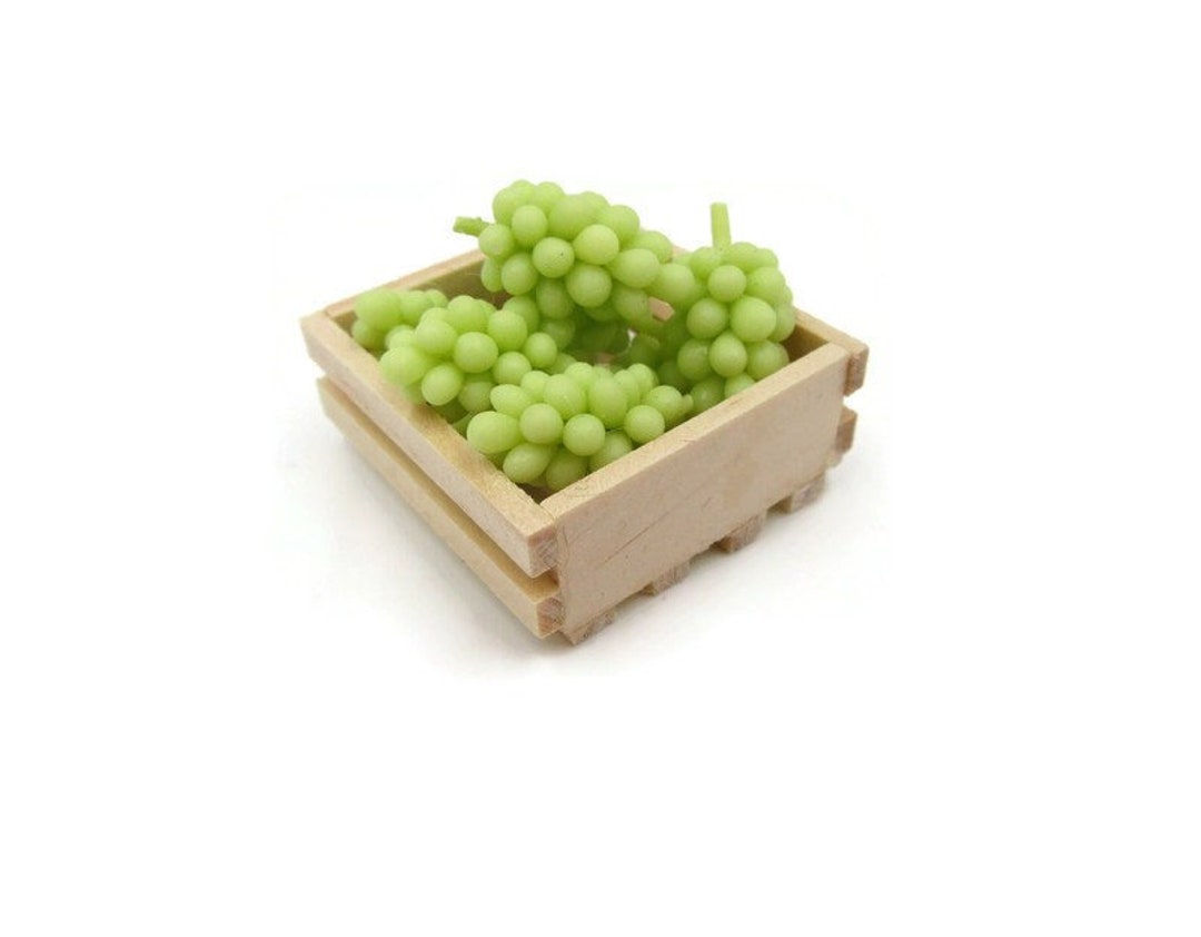 Mini Green Grapes, Miniature Crate of Grapes, Dollhouse Grapes, Tiny ...