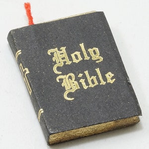 Miniature Holy Bible, Mini Black Bible, 1/12 Scale - Etsy