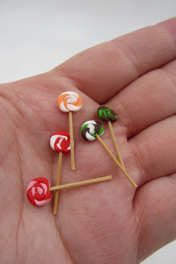 Miniature Lollipop Set Miniature Candy Dollhouse Lollipops | Etsy