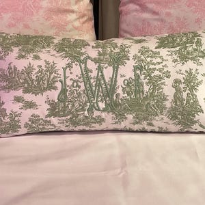 Personalized Pillow Cover -sage Green Toile Print Decorative Pillow ...