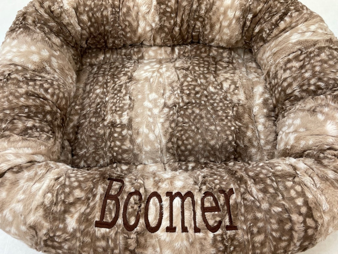 Luxe Dog Bed, Small, Medium and Large Personalized Dog Bed, Axis Deer ...