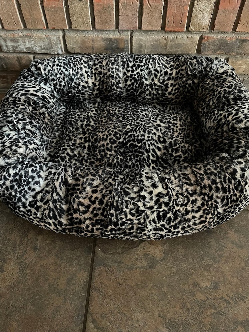 Cheetah Luxe Minky Dog Bed Small Medium and Large - Etsy
