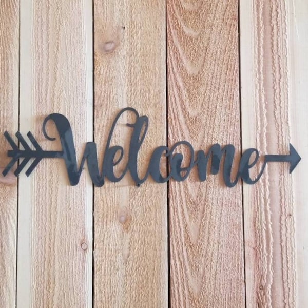 Metal Flower Welcome Sign - Etsy
