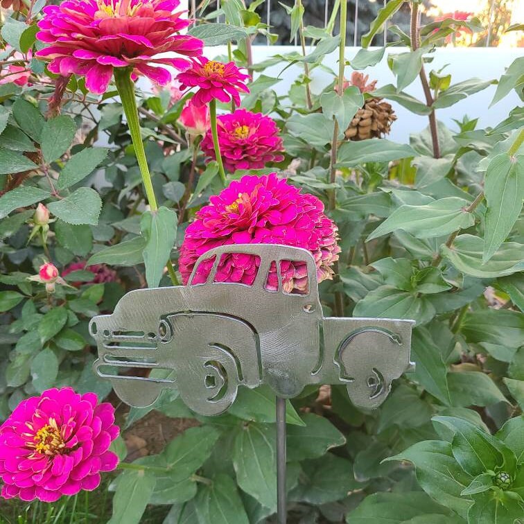 Metal Rustytruck Garden Stake Rustic Garden Decor Yard Art - Etsy