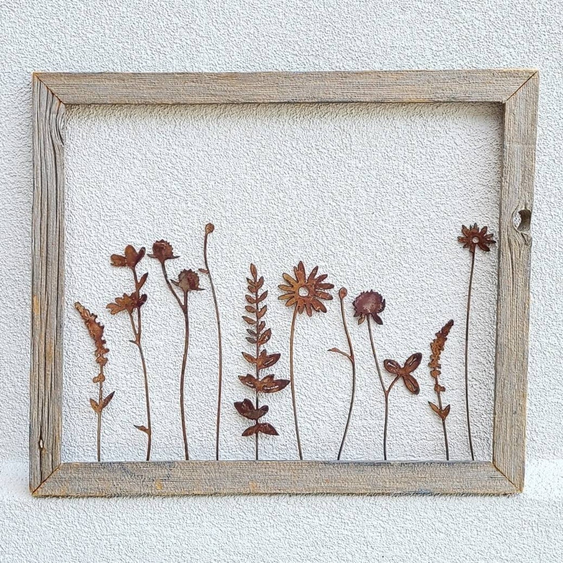 Rusty Metal Flowers Wildflower Bouquet Rusty Garden Art - Etsy