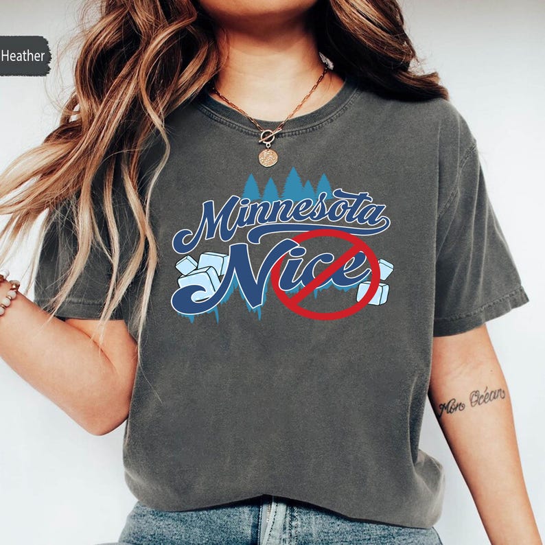Funny Minnesota Nice Anti Ice Graphic Tee, Winter Humor Unisex T-shirt ...