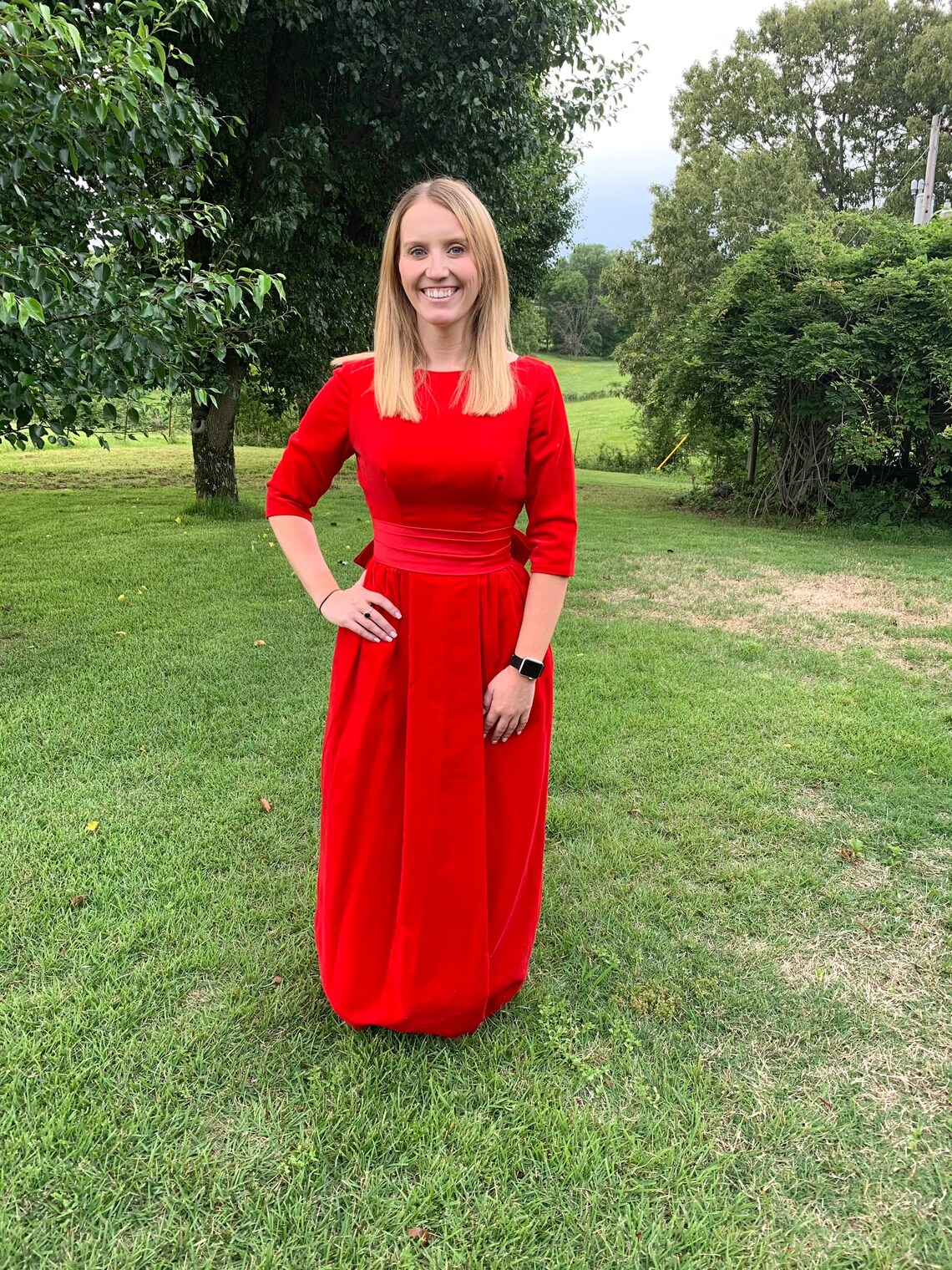 The Woman In Red Vintage Party Dress Vintage Clothes | Etsy