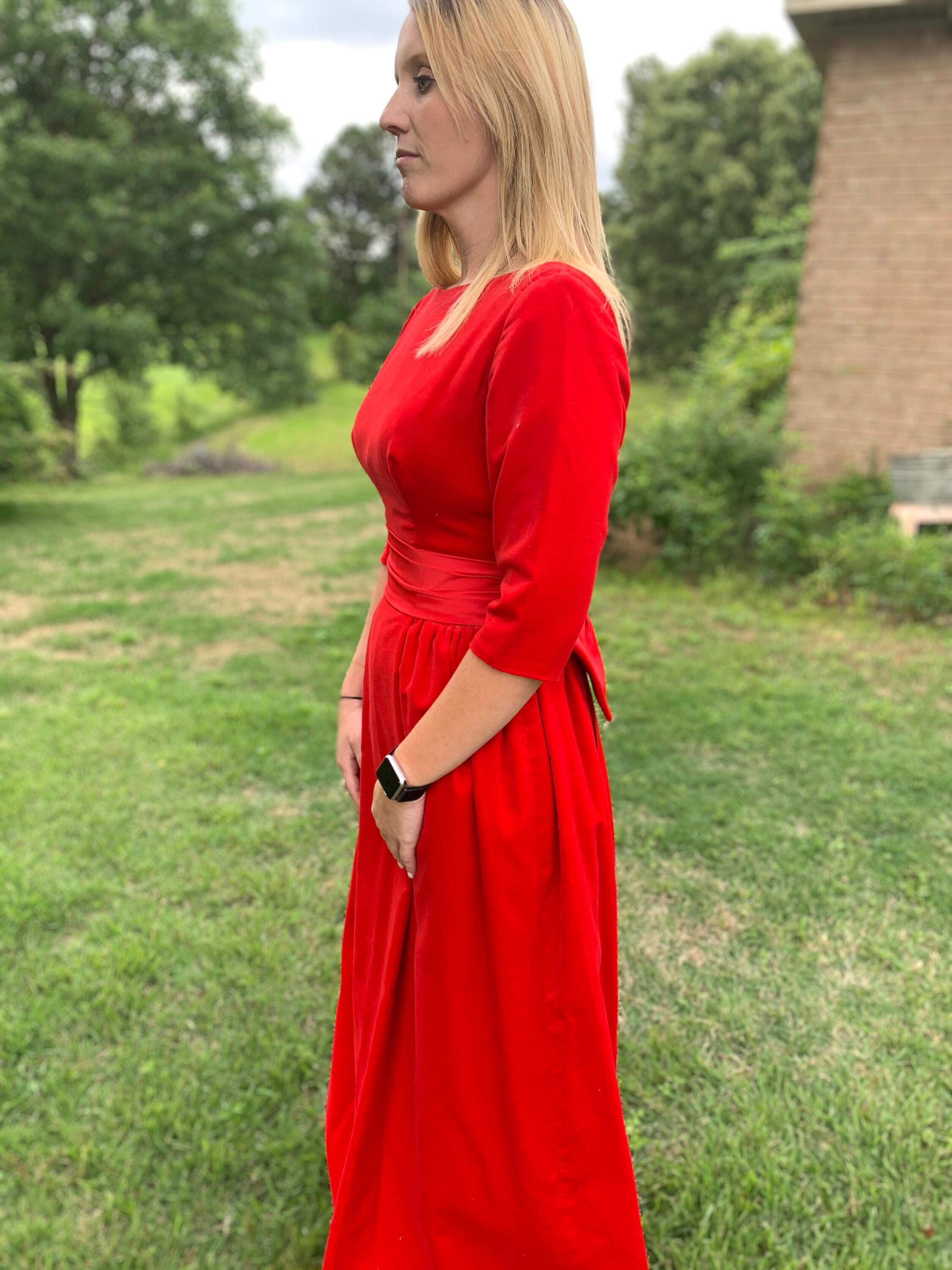 The Woman In Red Vintage Party Dress Vintage Clothes | Etsy