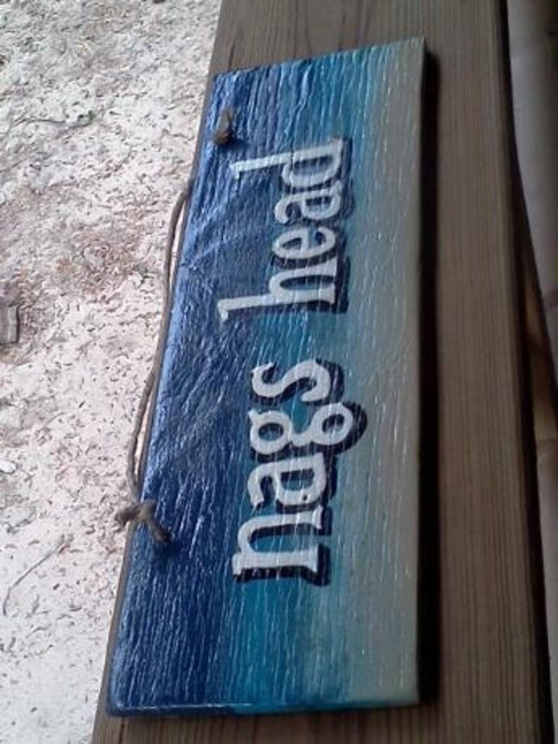 Nags Head NC, Hand Painted Wood Sign beach Salty Decor - Etsy