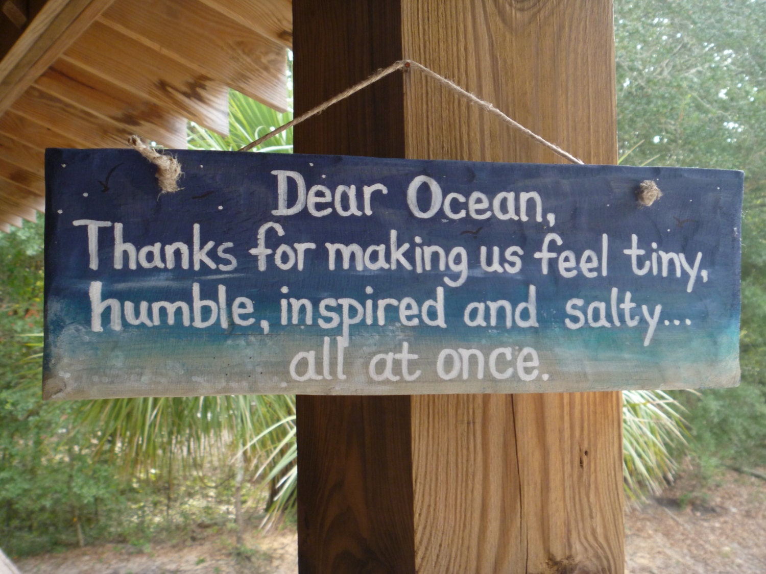 Rustic Beach Sign Dear Ocean Hand Painted on Reclaimed Wood beach House ...