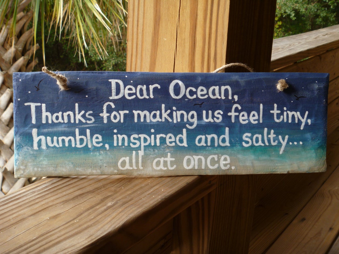 Rustic Beach Sign Dear Ocean Hand Painted on Reclaimed Wood beach House ...