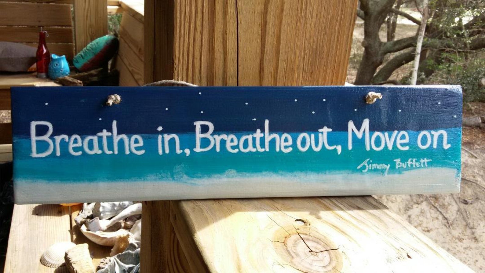 Breathe In, Breathe Out, Move On, Handmade , Handpainted Wooden Sign ...