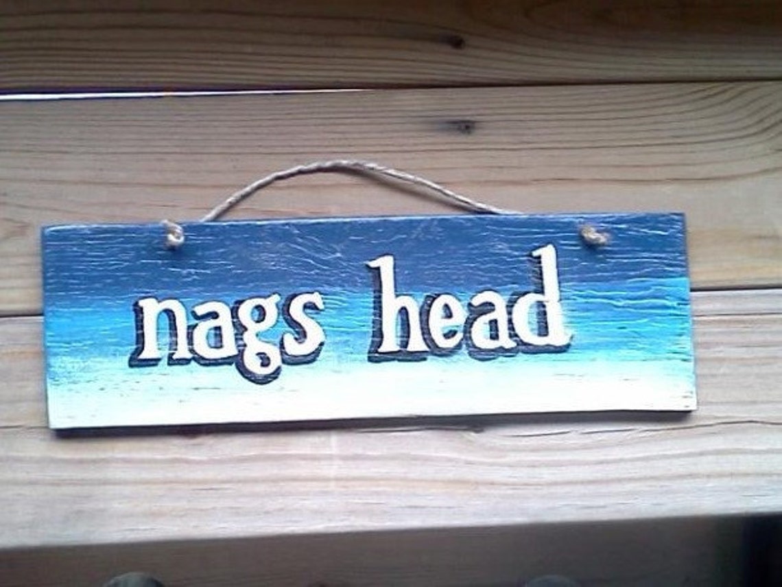 Nags Head NC, Hand Painted Wood Sign beach Salty Decor - Etsy