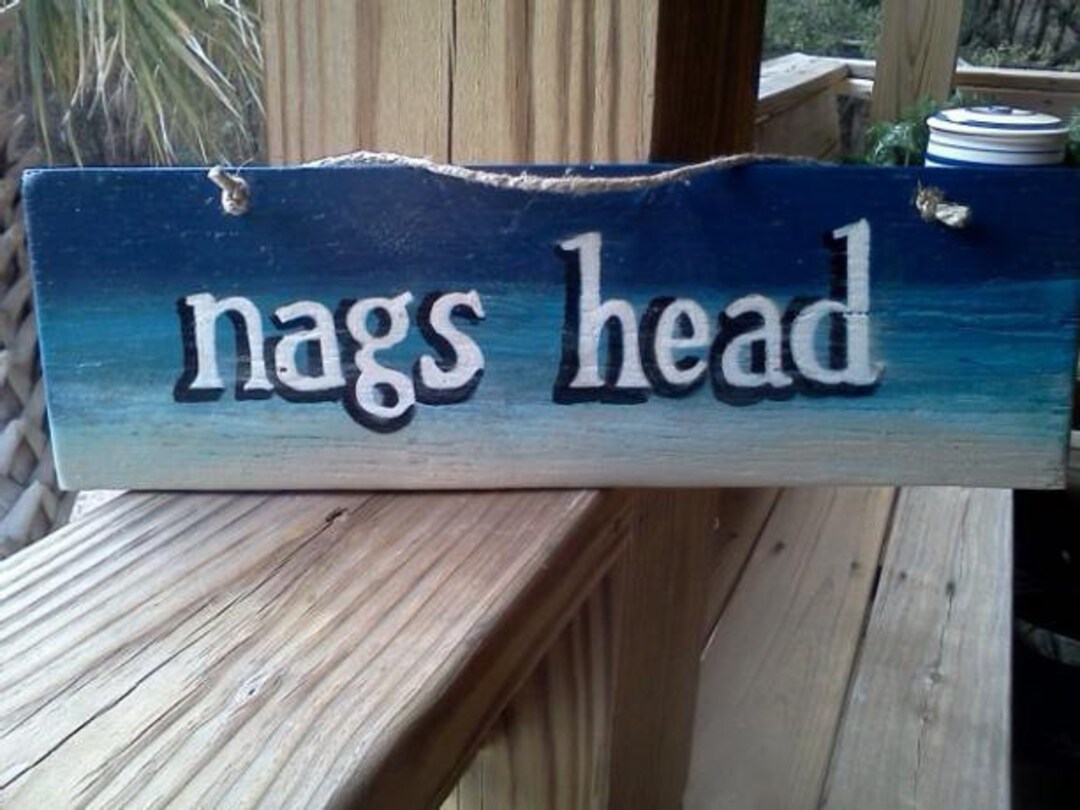 Nags Head NC, Hand Painted Wood Sign (beach Salty Decor) - Etsy