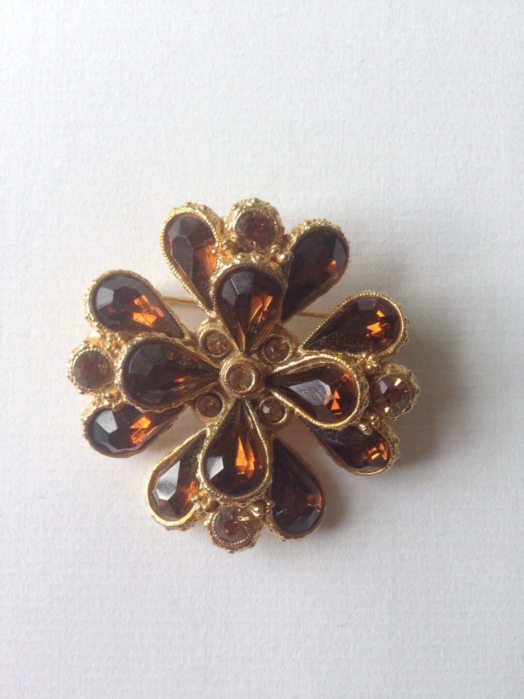 Vintage Heraldic Brooch - West Signed Heraldic Cross Brooch - Topaz ...