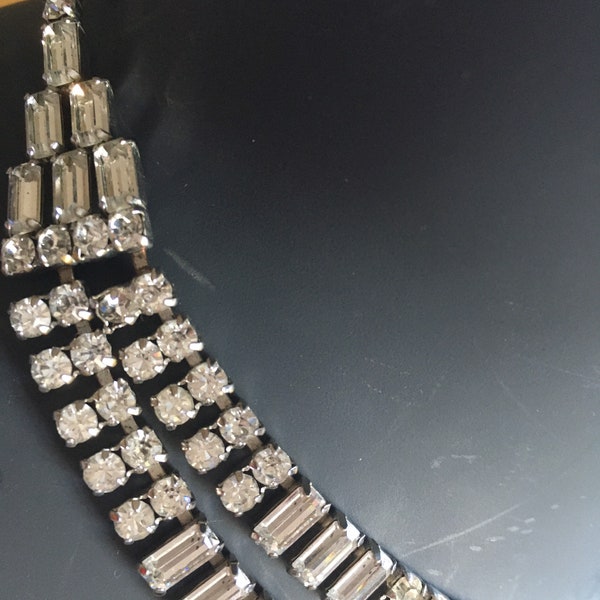 Rhinestone Necklace - Etsy